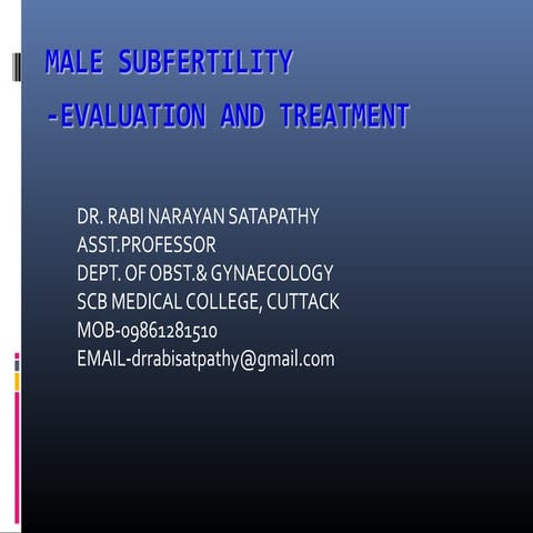Male infertility dr rabi | PPT
