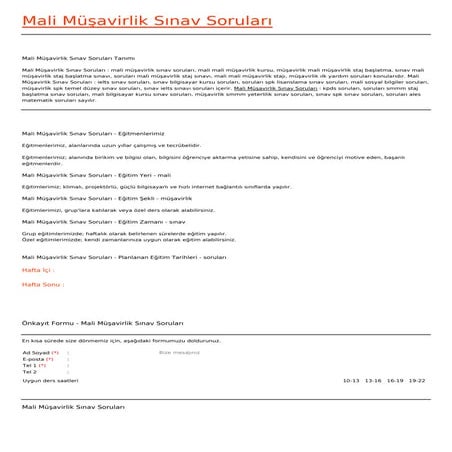Mali musavirlik-sinav-sorulari | PDF