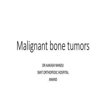 Malignant bone tumors (Nutshell) | PPT