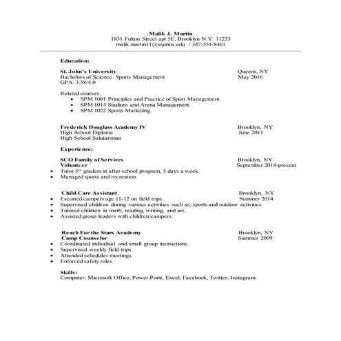 Malik's new resume 1 | DOCX