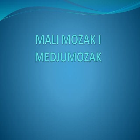 Mali mozak i medjumozak | PPTX