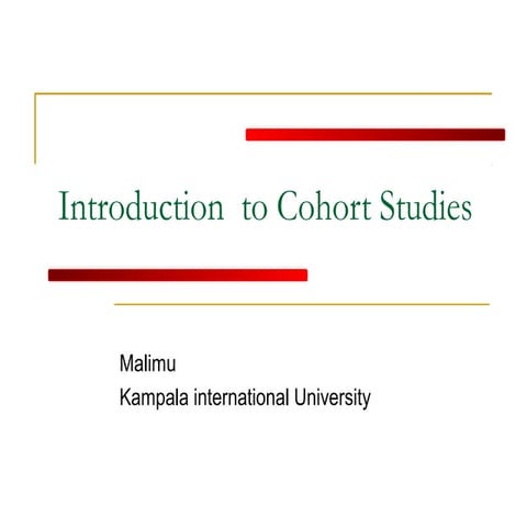 Malimu cohort studies | PPT
