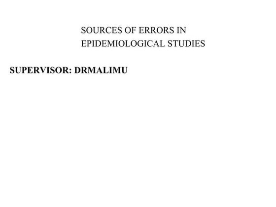 ERRORS IN RESEARCH DESIGN | PPT