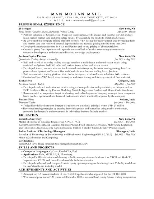 Anirudh Kariwala Resume | PDF | Stocks and Bonds | Personal Investing