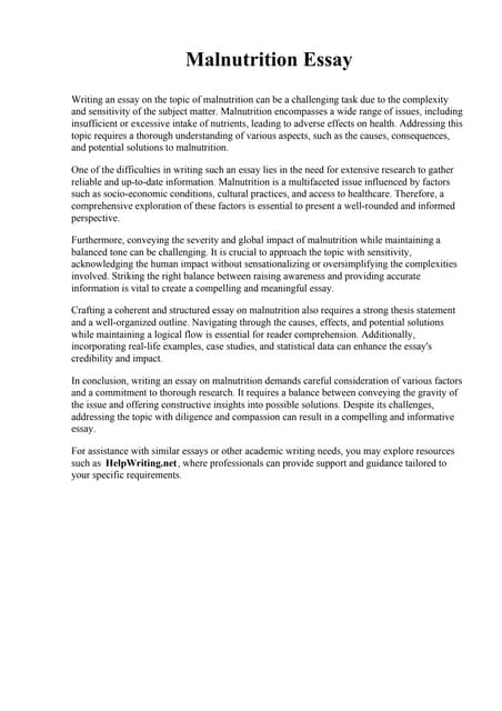 Essay About Healthy Diet. Bellin College | PDF