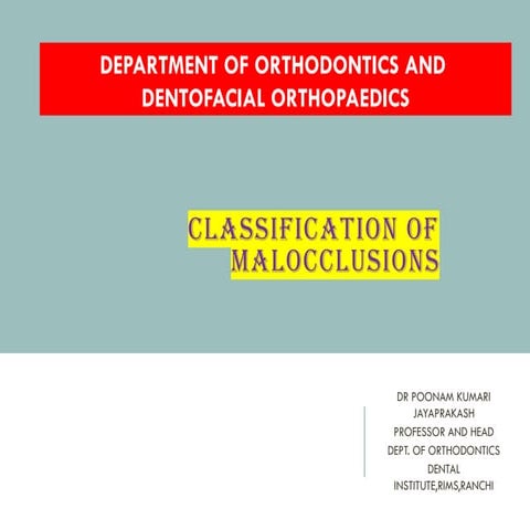 Angle's Classification Of Malocclusion | PDF