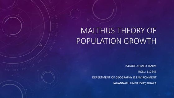 Malthusian theory of population | PPT