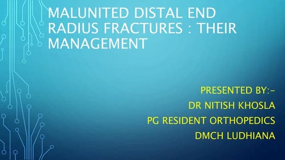 Distal radius malunion , correction | PPT