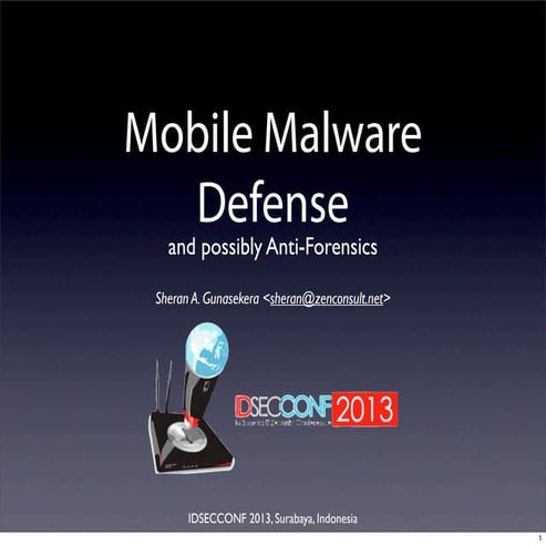 Mobile Malware defense and possibly Anti-forensics | PDF