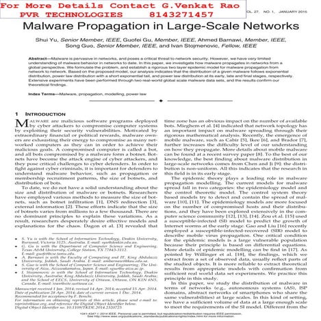 Malware Propagation In Large Scale Networks Pdf