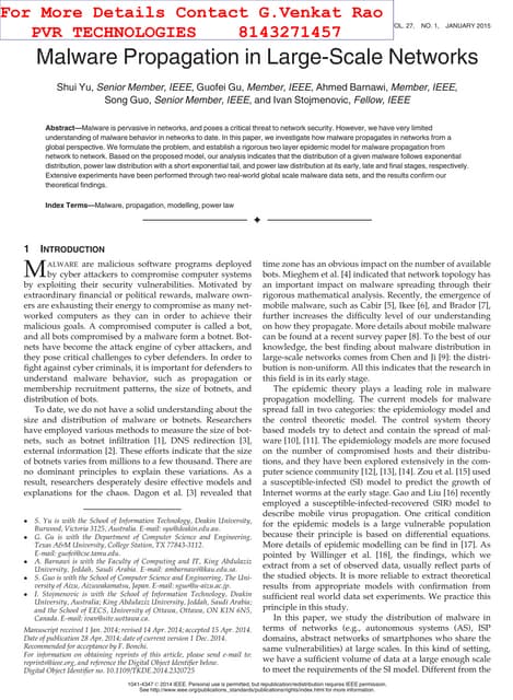 Malware Propagation In Large Scale Networks Pdf