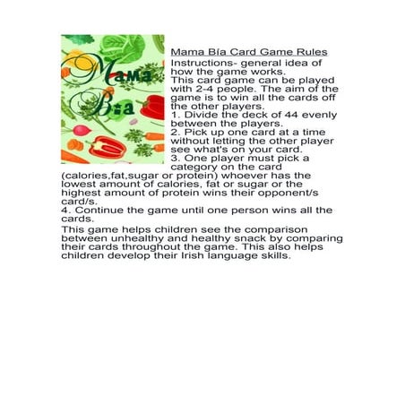 Mama bía card game rules | DOC