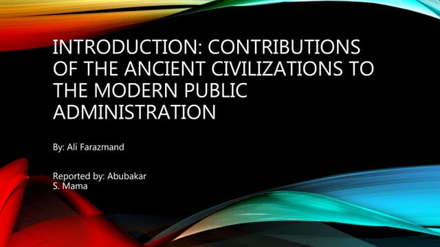 Civilization comparison - Ancient vs Modern | PPTX