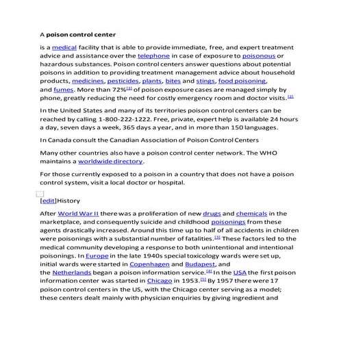 POISON CONTROL CENTRE | DOCX