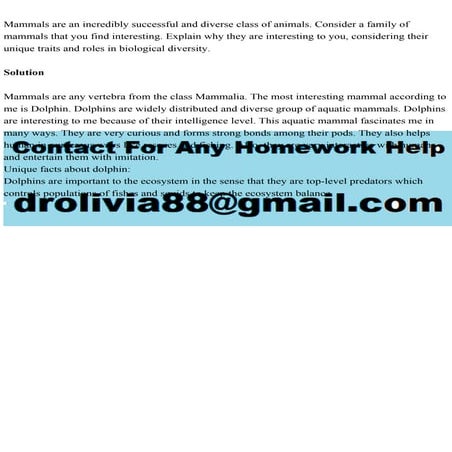 Mammals are an incredibly successful and diverse class of animals. C.pdf