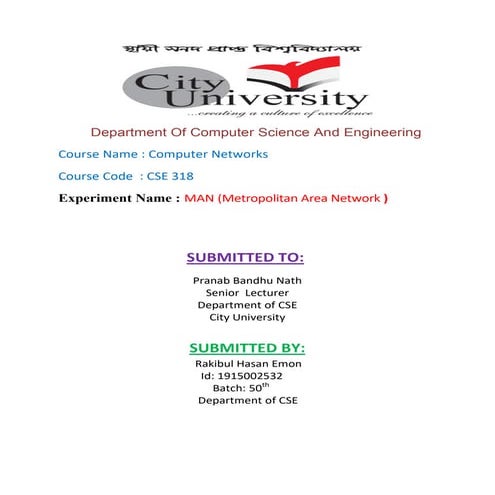 MAN (Metropolitan Area Network ) | PDF