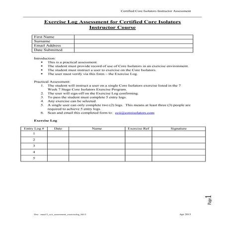 Assessment Log | PDF