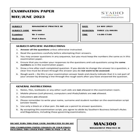 MAN300 2023 01 Examination Practice Paper.pdf