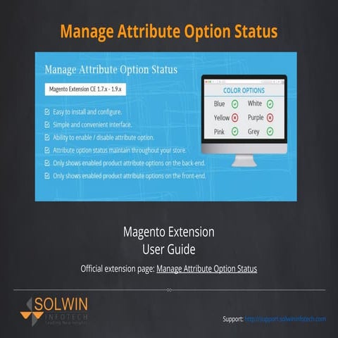 Magento® Extension - Manage Attribute Option Status By Solwin Infotech | PDF