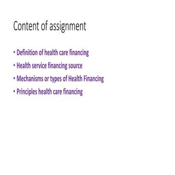 Health care financing | PPT