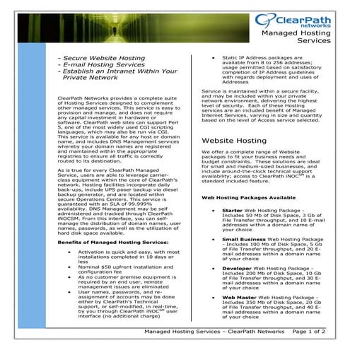 Managed Hosting Services | PDF