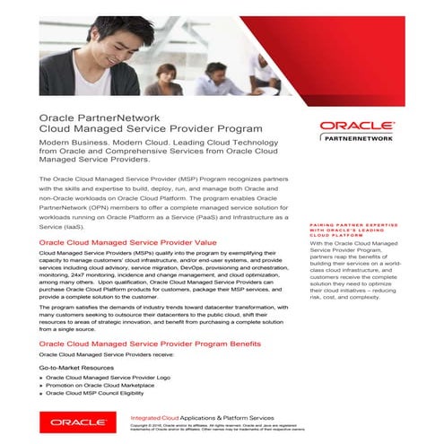 Managed Service Provider Program - Oracle | PDF | Cloud Computing ...