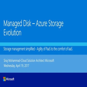 Managed disk-Azure Storage Evolution | PPT