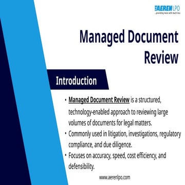 Managed Document Review | Legal Document Review | Aeren LPO | PPTX