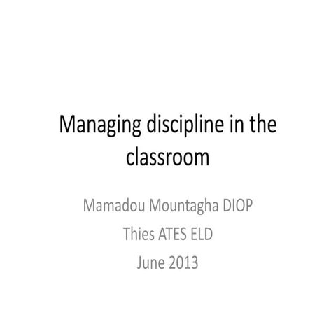 Manage discipline thies | PPT