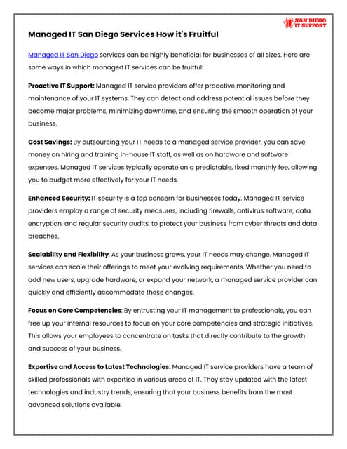 Why every IT business needs Managed IT San Diego? | PDF