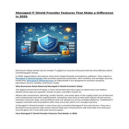 Managed IT Shield Provider Features That Make a Difference in 2026 | PDF