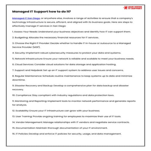 Managed IT Support how to do it? | PDF