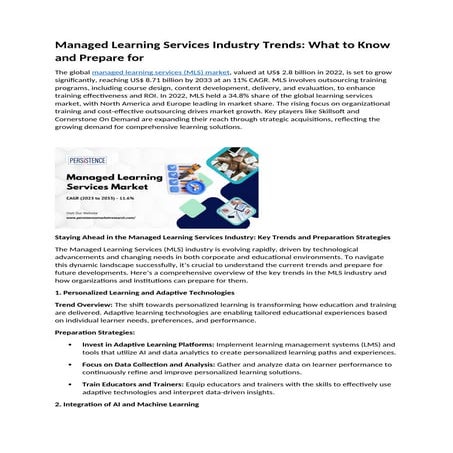 Managed Learning Services Industry Trends: What to Know and Prepare for | PDF