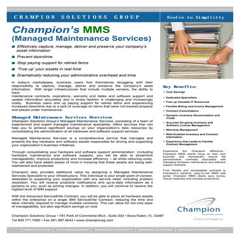 Maintenance Advantage Plan | PDF