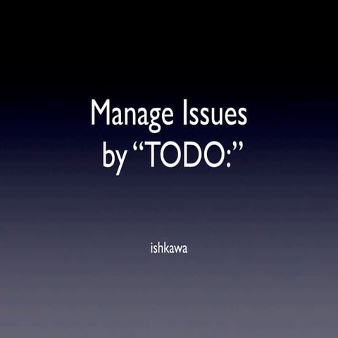 Manage issues by todo | PDF