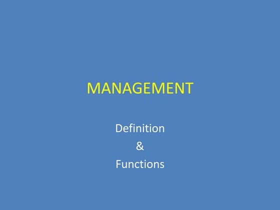 Definitions of management by various author | PPTX | Executive ...