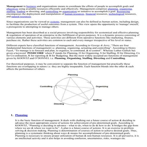 Elements of management | PPTX