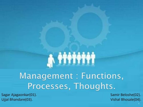 FUNCTIONS OF MANAGEMENT THAT'S UNDER PRINCIPLES OF MANAGEMENT | PPT