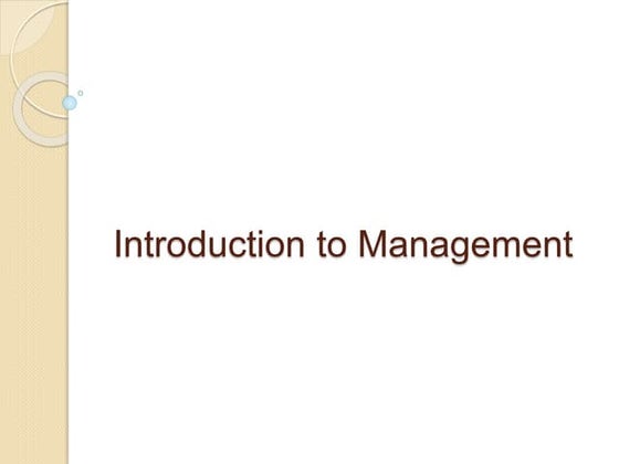 Introduction to Management (BBA I) | PPTX