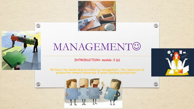 Characteristics of Management | PPTX
