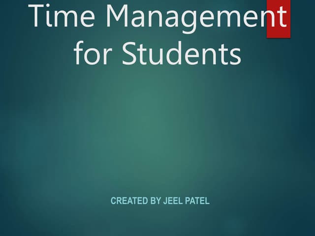 Importance of Time Management | PPTX