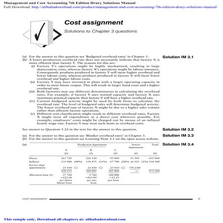 Cost Accounting: Overhead Problems and Solutions | PDF