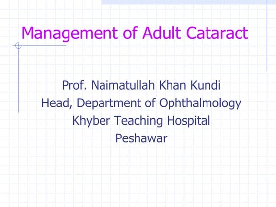 Pre-Op Assessment of Cataract | PPTX