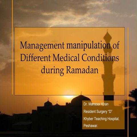 Management Of Diseases In Ramadan | PDF | Islam | Religion & Spirituality