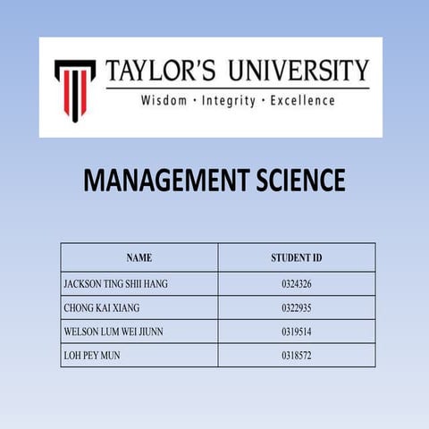 Management Science Report | DOCX
