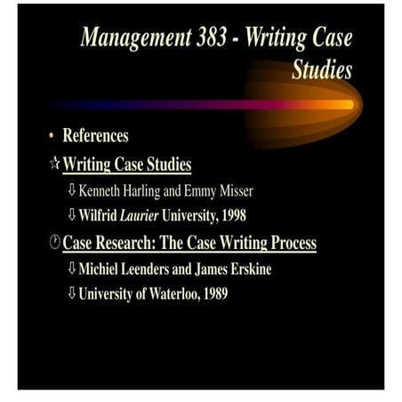 Management 383 - Writing Case Studies | PDF
