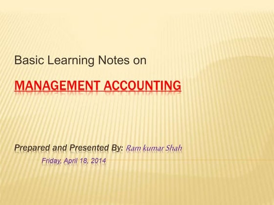 Sample Report on Management accounting by Experts | PDF | Business ...