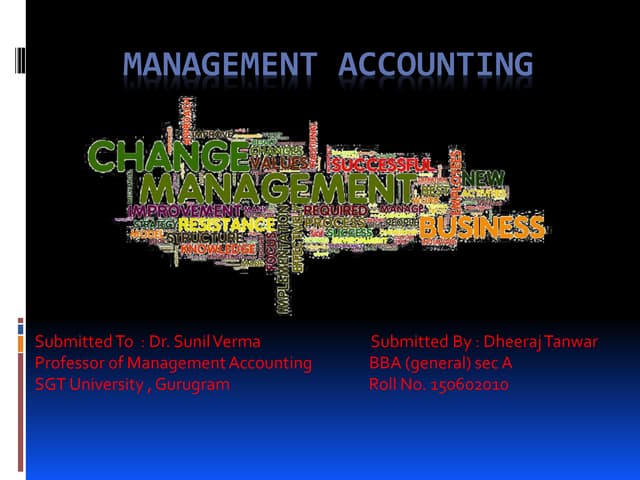 Management Accounting Introduction MBA-1 | PPT