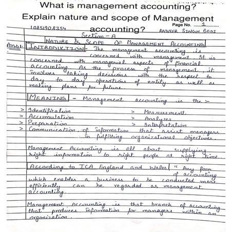 Management Accounting | Bcom sem 5th | Hand written Notes | by Ritish ...