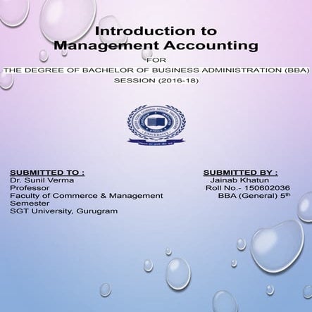 Management accounting project | PPTX